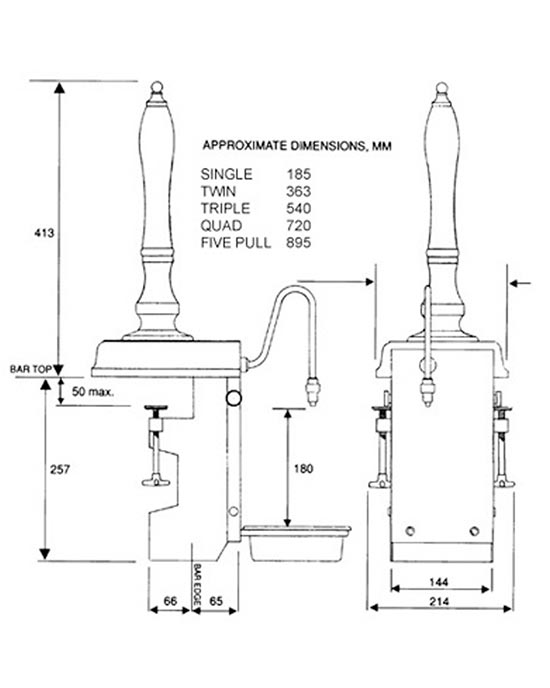 Model CQ Hand Pump - Hand Pumps, Beer Pumps, Fonts, Free Flow Equipment ...
